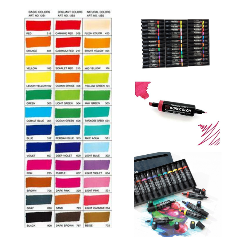 Zig Kurecolor KC1100 Twin Marker Pen Set Natural Colours